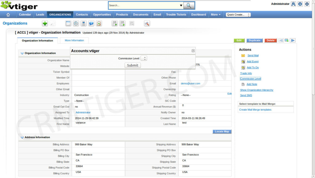 API Integration with vTiger