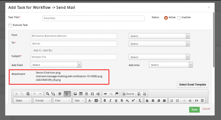 File Attachment Option in Email Template and Workflow Email for vTiger ...